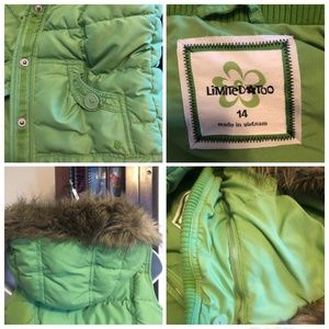 Limited Too | Jackets & Coats | Limited Too Faux Fur Hood Green ...
